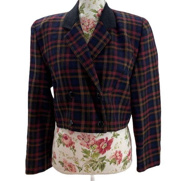 Maria Jose Navarro | Jackets & Coats | Crop Vtg Plaid Double Breasted ...